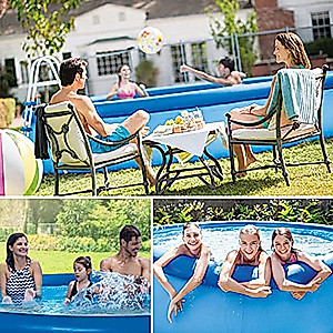 Outdoor 12ft X 30in Inflatable Swimming Pool Above Ground with Pump, 10 Person PVC Folding Swimming Pool for Garden Backyard (with Pump)