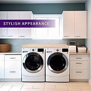 Life Finds Washer Dryer 54 inch Countertop with Safety Ledge for Laundry Room Organization, Light Wood, LF-WDCT1C