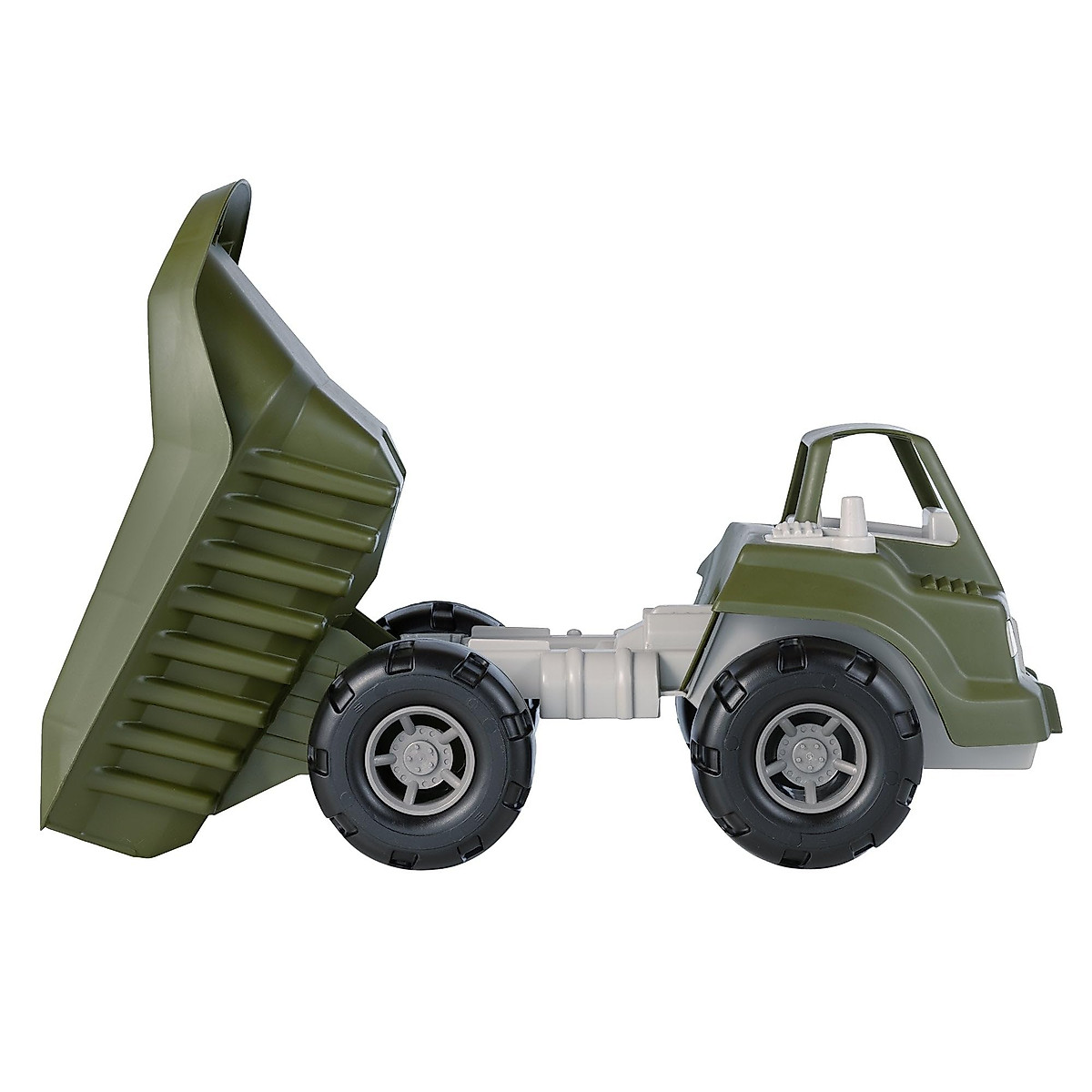 TimMee Big Military Dump Truck with 6pc Jumbo Army Men Olive Green - USA Made