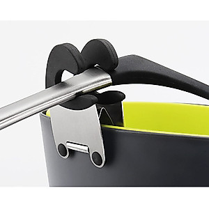 brandname Ackron Pot Spoon Holder Pot Clip Holder Anti Scald Silicone Grip for Spoon Spatula Fork Cooking Utensils Spoon Rest Kitchen Accessories Tools 4 pcs (Black)