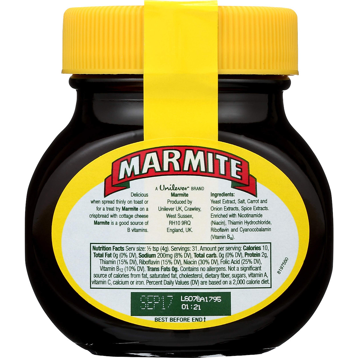 Marmite Yeast Extract, 4.4 Ounce