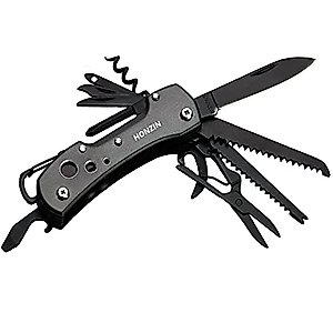 HONZIN Swiss Style Multi Function Pocket Knife - for Every Day use Including Outdoor Survival Fishing, Gifts for Dad Men
