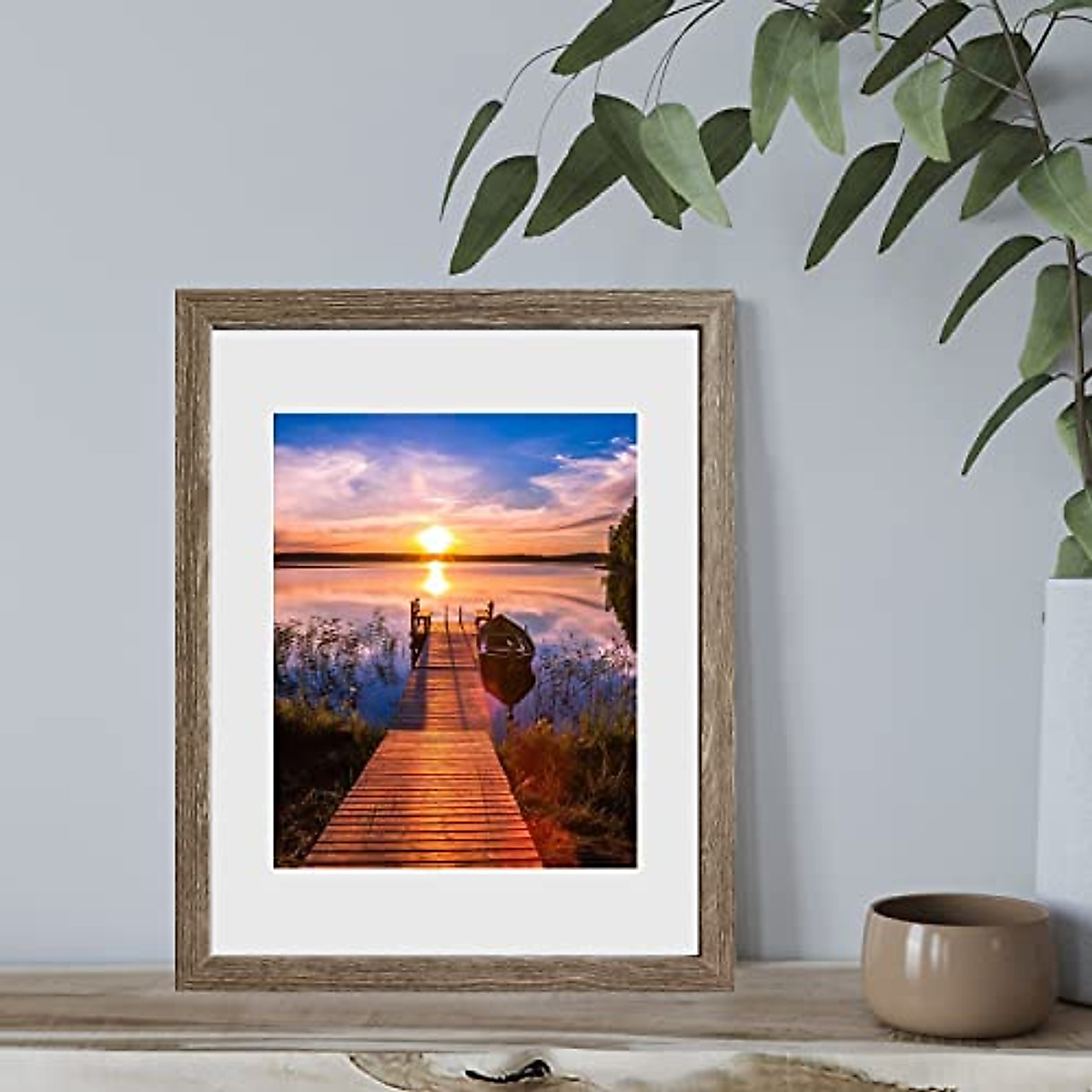 SESEAT 11x14 Picture Frames Display Pictures 8x10 With mat or 11x14 Prints Without Mat,Wall Mounting, Grey, 6PCS