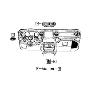 Mopar 82215190AD Auxiliary Switch Bank Kit Jeep Wrangler Black