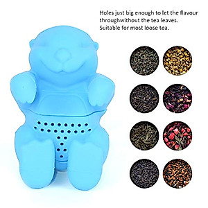 Otter Shaped Tea Filter,Cute Silicone Tea Strainer Reusable Tea Infuser Blue Leaf Strainer Kitchen Tools