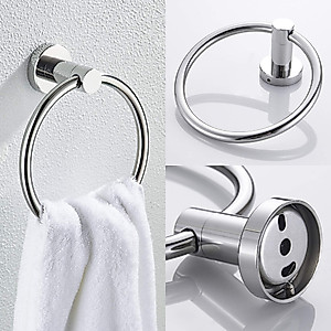 MARMOLUX ACC Bathroom Hardware Set Towel Racks 4 Pieces Hand Towel Ring Holder-Toilet Paper Holder-Towel Hook-Towel Bar Heavy Duty Wall Mount Bathroom Accessories SUS 304 Stainless Steel Mirror Finish