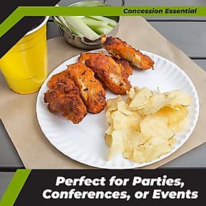 Concession Essentials 9 Inch Paper Plate Uncoated Plates White, 200ct