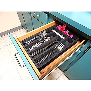 Polar Whale Flatware Silverware Drawer Organizer for Rv and Campers Cutlery Forks Knives Spoons Non-Slip Waterproof Compact Tray Insert 9.5 X 14.9 X 2 Inch 6 Slot Great for Home Kitchen