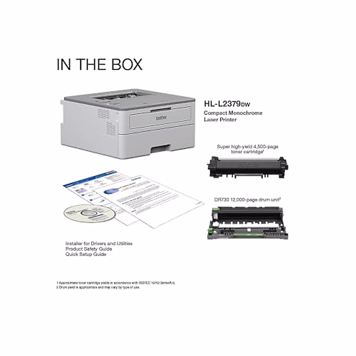 Brother HL-L2379DW Wireless Black & White Laser Printer (012502668886) (HLL2379DW)