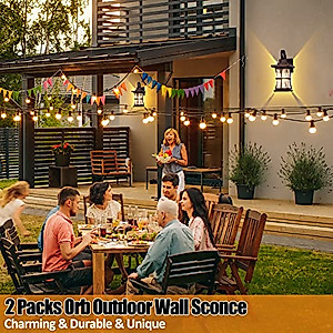 2 Packs Outdoor Wall Light, Oil Rubbed Bronze Exterior Light Fixture Waterproof Porch Sconces Wall Mounted Lighting, Anti-Rust Rustic Wall Sconce for House Garage, Doorway, Front Door Entryway, E26