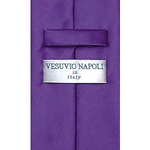 Vesuvio Napoli NeckTie Solid PURPLE INDIGO Color Men's Neck Tie