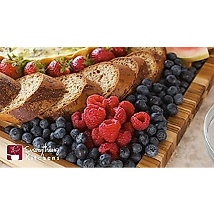 TeakHaus Elegant Round Edge Grain Cutting/Serving Board | 18" x 0.55"