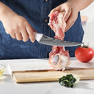 Boning Knife, Little Cook 6-inch Fillet knife, Stainless Steel Blade deboning Knife, Great for Meat Cutting, Fish, Poultry, Chicken (Dishwasher Safe, White)