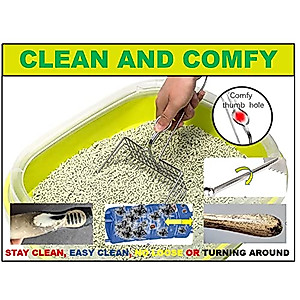 Qualiall All Metal Litter Scoop, Solid Metal Sifter, Cat Litter Scoop Metal Jumbo, Cat Urine Scoop, Litter Scooper with Holder, Litter Scooper Holder, Jumbo Cat Litter Scoop Sifter Scooper Holder