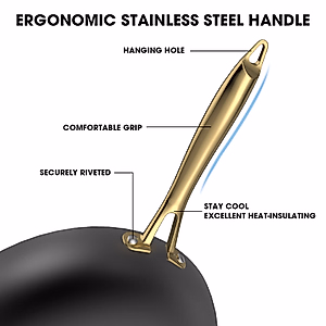 imarku Non Stick Frying Pans, Nonstick Cast Iron Skillets 3 Pcs - 8 Inch, 10 Inch, 12 Inch Frying Pans Nonstick with Lid, Cast Iron Pan, Professional Nonstick Frying Pan, Christmas Gifts for Women/Men