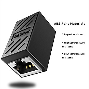 DEFACE RJ45 Coupler Cable Coupler Cat8 Cat7 Cat6 Cat5e Female to Female Ethernet Adapter 10pcs per Pack Black