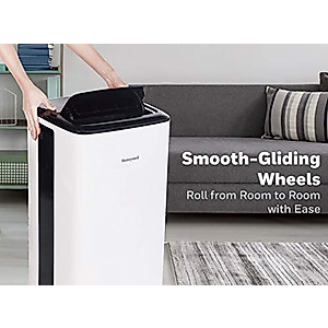 Honeywell Compact Portable Air Conditioner w/Dehumidifier & Fan Cools Rooms Up to 350 Sq.Ft. w/Drain Pan & Insulation Tape (HF08CESWK)