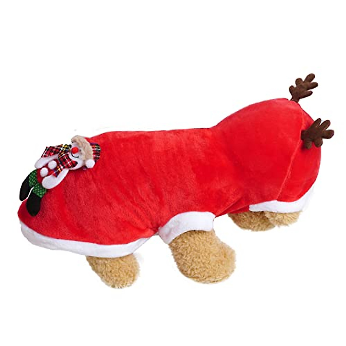 Pet Christmas Costume Santa Claus Dog Cat Cosplay Dress Outfits Warm Clothes Jumpsuit for Winter Xmas Puppy Dress Up Outfit Photo Props Accessories (Large)