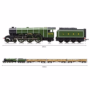 Hornby The Flying Scotsman A1Class 4472 OO Electric Model Train Set HO Track with US Power Supply R1255M , Green