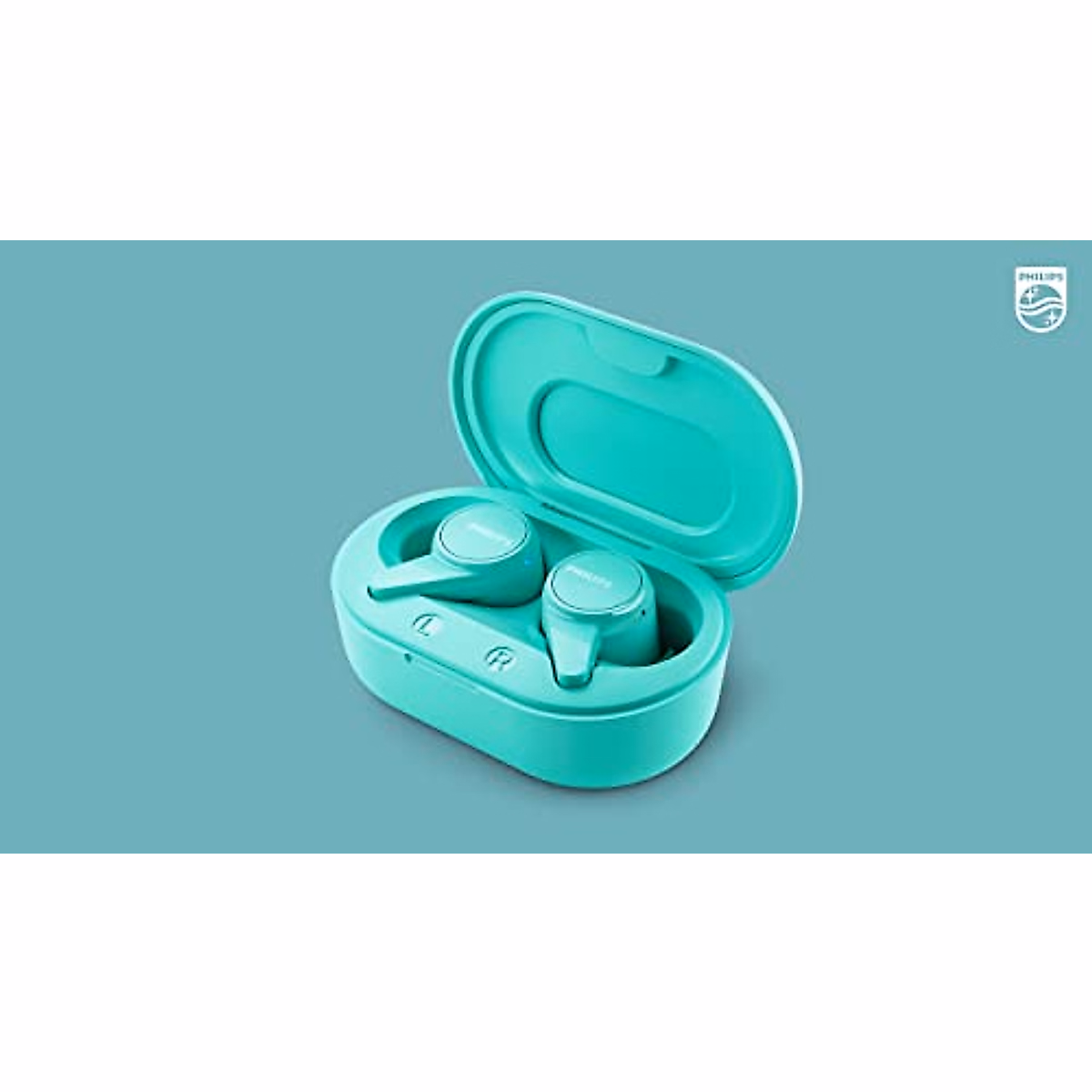 Philips T1207 True Wireless Headphones with Up to 18 Hours Playtime and IPX4 Water Resistance, Teal