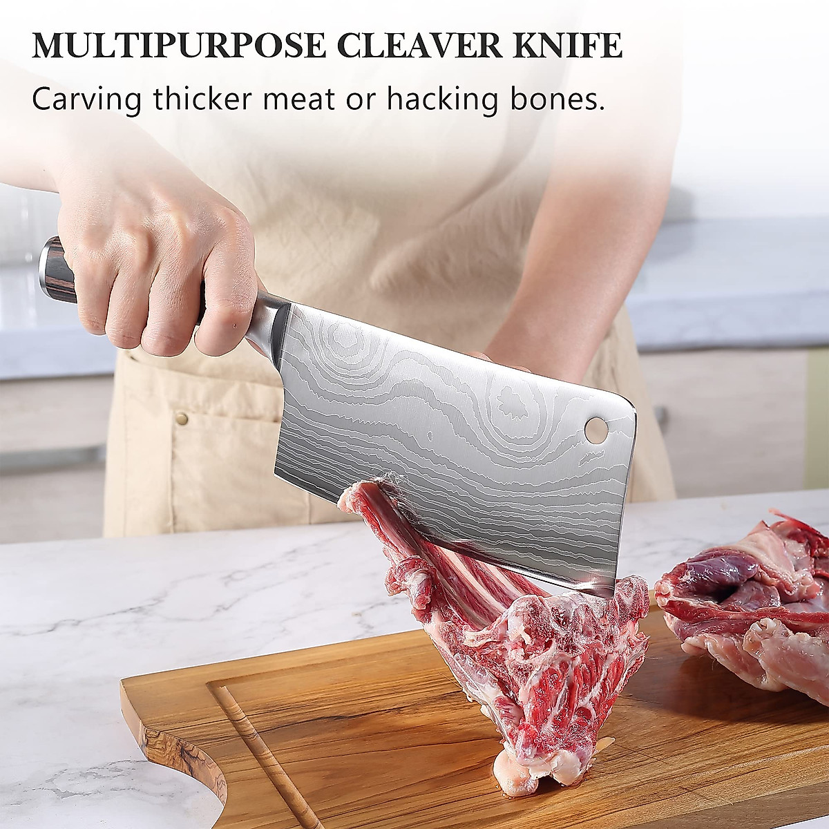 PAUDIN Cleaver Knife + Nakiri Knife