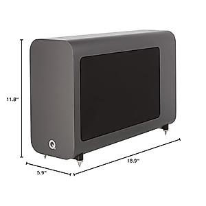 Q ACOUSTICS 3060S Active Subwoofer Graphite Gray - Enclosure Type: Infinite Baffle, 8" Driver, 150 Watt Class D Amplifier - Powered Home Audio Subwoofers for Home Theater Sound System