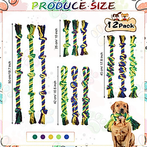 Glimin 12 Pack Large Dog Chew Toys for Aggressive Chewers Dog Heavy Duty Dog Rope Toys Bulk Cotton Large Dog Cleaning Dog Chew Toys for Medium Large Breed Dogs Teeth Cleaning