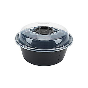 Goodcook Microwavable and Freezer Safe Meal Prep Bowl, 10 Pack, Black, 4 cups