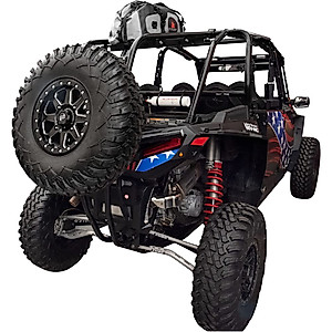 Tusk UTV Rear Bumper, Cargo Rack, and Spare Tire Carrier Compatible with Polaris RZR XP 1000