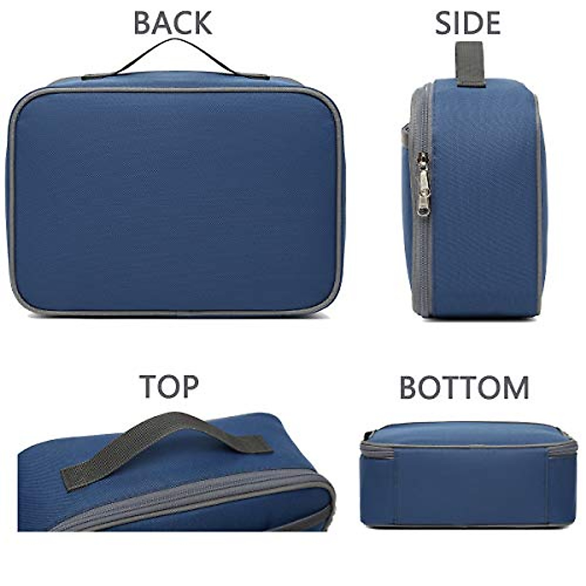 FlowFly Kids Lunch box Insulated Soft Bag Mini Cooler Back to School Thermal Meal Tote Kit for Girls, Boys,Cyan