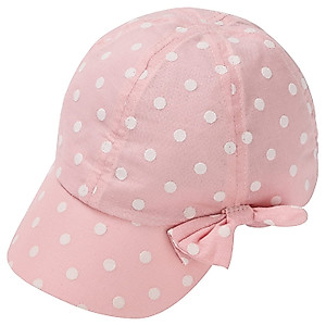 AMIYAN Toddler Sun Hat Girls Summer Cap Polka Dot Bow-tie Beach Hat Baseball Caps UPF 50+ UV Protection