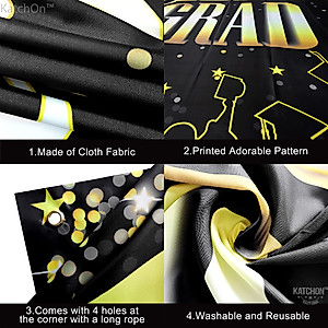 KatchOn, Congrats Grad Graduation Door Banner - Large, 74x36 Inch | Graduation Banner, Black and Gold Graduation Decorations Class of 2024 | Congrats Grad Banner for 2024 Graduation Party Decorations