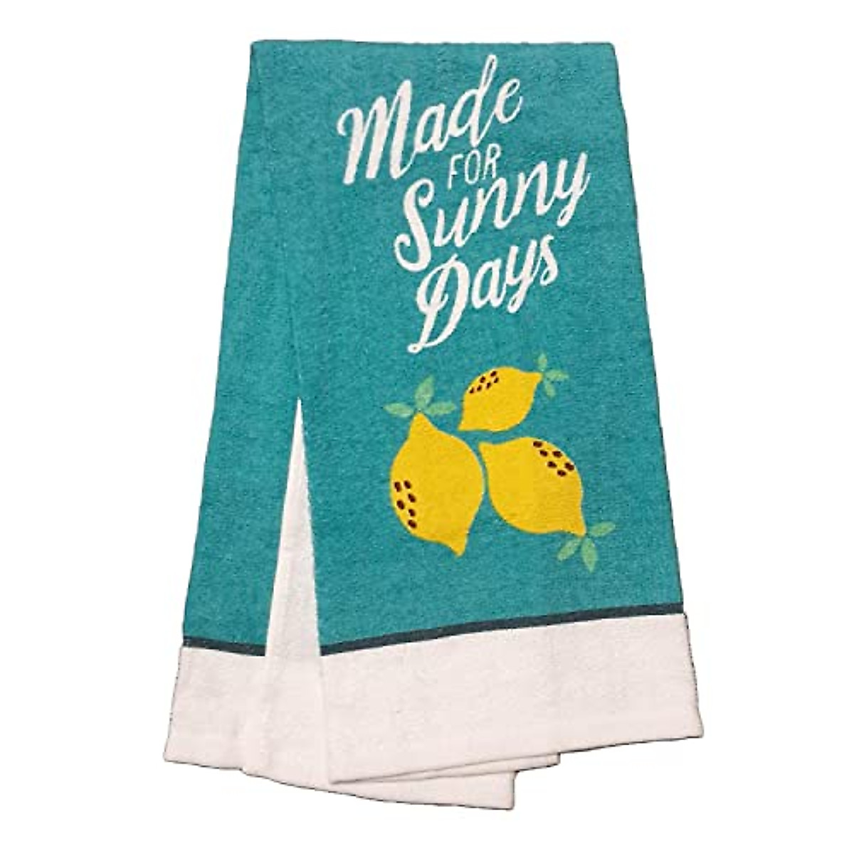 Made for Sunny Days Ripe Lemon Print Decorative Kitchen Dish Towel Dish Towel Hand Towels, Bathroom Hand Towels, 12 X 25 Inch, Plus Bonus Item