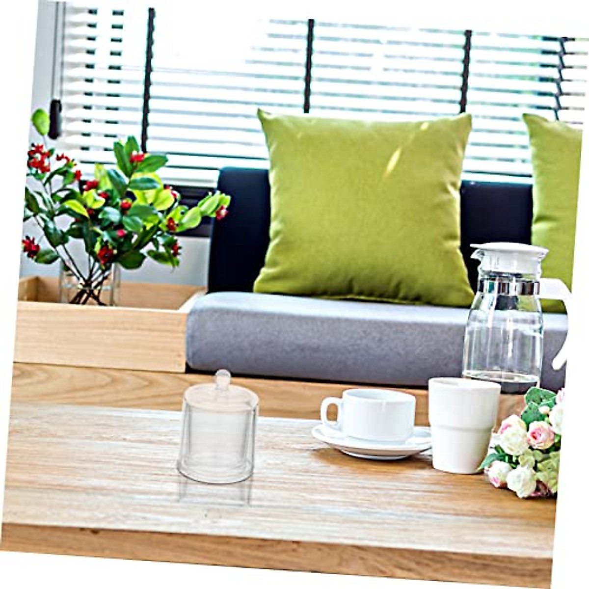 Garneck 1 Set Candlestick Food Glass Dome Glass Candle Cups Food Serving Cover Glass Container with Lid Clear Glass Bell Jar Desert Cloche Dome Candle Holder Dome Crystal Household Cake