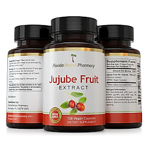 Florida Herbal Pharmacy, Jujube Fruit Extract Capsules 10:1 (120 Capsules) 500 mg per Capsule, 1000 mg Serving