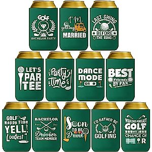Pop Nordic Golf Can Cooler, Golf Bachelor Party Can Sleeves for Women Men, Neoprene Insulator Beer Cozy Bulk for Wedding Bridal Shower Bachelorette Party Favor