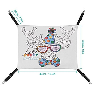 Party Holiday Deer Pet Hammock Bed Guinea Pig Cage Hammock Small Animal Hanging Bed for Ferret, Chinchilla, Puppy and Other Small Animals