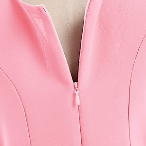 Embroidered Sequins Bowknot Flower Girls Tutu Princess Backless Dress for Kids Baby Christening Baptism Communion Birthday Pageant Party Wear Formal Wedding Dresses for Toddler Blush Pink 13-14 Years