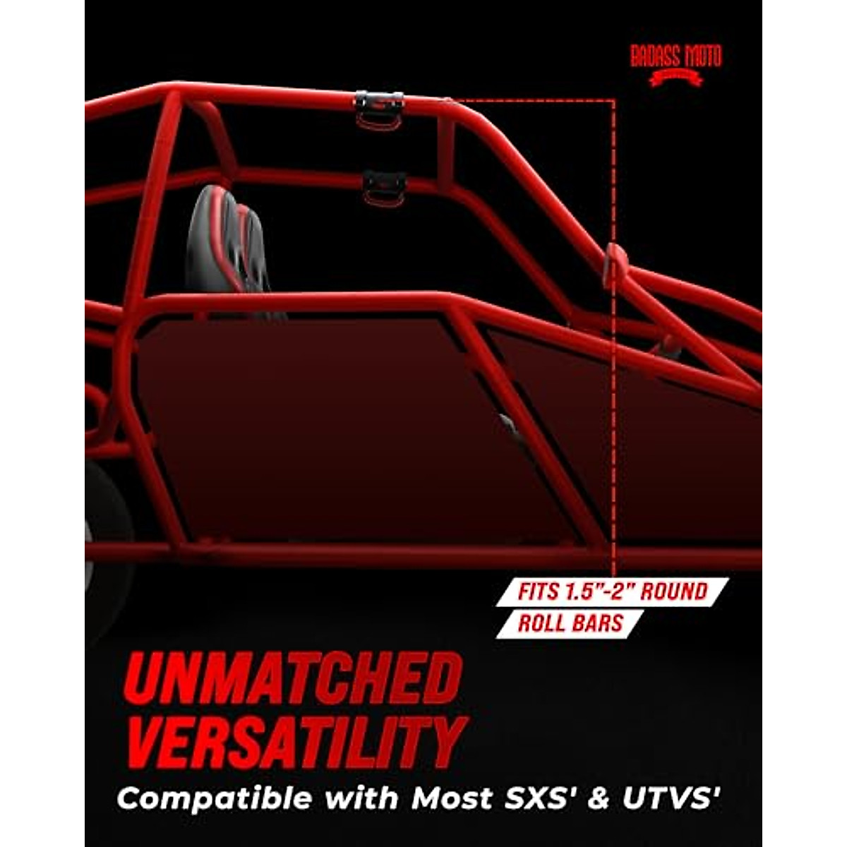 UTV Grab Handles Roll Bar Grab Handles. RZR Passenger Grab Handle 2 Pack Roll Cage Handle Fits Polaris Ranger, Mule, Teryx, CFMoto, Yamaha, Honda Pioneer, Can Am SxS UTV Accessories Red Paracord