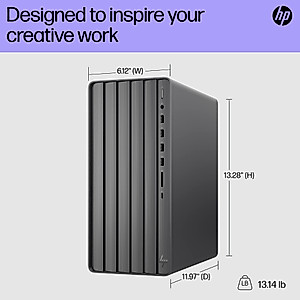 HP 2023 Envy Business Tower Desktop Computer, 13th Gen Intel 16-Core i7-13700 to 5.1GHz, 32GB DDR4 RAM, 1TB PCIe SSD, WiFi 6, Bluetooth 5.3, Wired Keyboard & Mouse, Windows 11 Pro, BROAG HDMI Cable