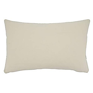 SARO LIFESTYLE Naviguer Collection Rope Knots Appliqué Throw Pillow with Poly Filling, 12" x 20", Navy Blue