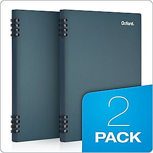Oxford Stone Paper Notebook, 5-1/2" x 8-1/2", Blue Cover, 60 Sheets, 2 Pack (161641)