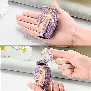 Dletay Mini Urn for Human Ashes 2.9 Inch Small Keepsake Urns Aluminum Mini Cremation Urn Memorial Small Urns for Human Ashes Miniature Funeral Urns