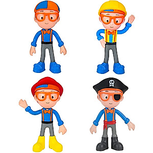 Blippi Bendable Toy Bundle - 2 Blippi Action Figure Bendable Toys for Kids (Styles May Vary) | Blippi Party Favors with Stickers | Blippi Bendable Action Figures