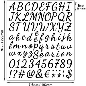 12 Sheets 1000 Pieces Self Adhesive Vinyl Letter Number Stickers Kit, Alphabet Number Stickers, Decals for Sign, Kitchen,Door, Business, Address Number 6 Black 6 White