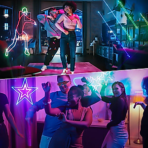 U`King DJ Disco Party Lights RGB Stage Lighting Beam Light Animation 3D Laser Patterns with DMX512 Sound Activated Remote Control for Festival Bar Nightclub Wedding Live Show Church