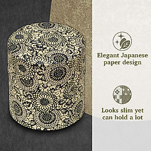 TIKUSAN Japanese Tea Canister Made in Japan Airtight Tea Leaf Storage (Small, Karakusa)