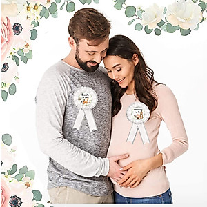 AICHENGZI Woodland Creatures Baby Shower Sash Mom to Be & Daddy To Be Corsage Party Decorations