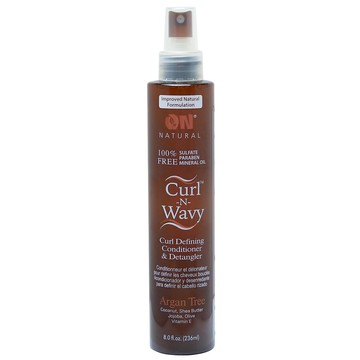 On Natural On Curl & Wavy Curl Defining Conditioner & Detangler, Argan Tree, 8oz, 8 Oz