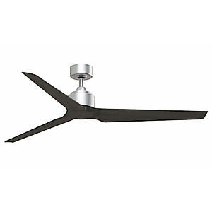 TriAire Custom - 3 Blade Ceiling Fan-15.92 Inches Tall and 64 Inches Wide-Silver Finish-Dark Walnut Blade Color